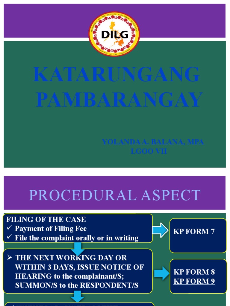 Katarungan Pambarangay Procedural-Aspect | PDF