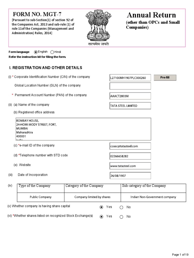 Form MGT-7: Annual Return of Global Technologies Ltd for the Financial ...
