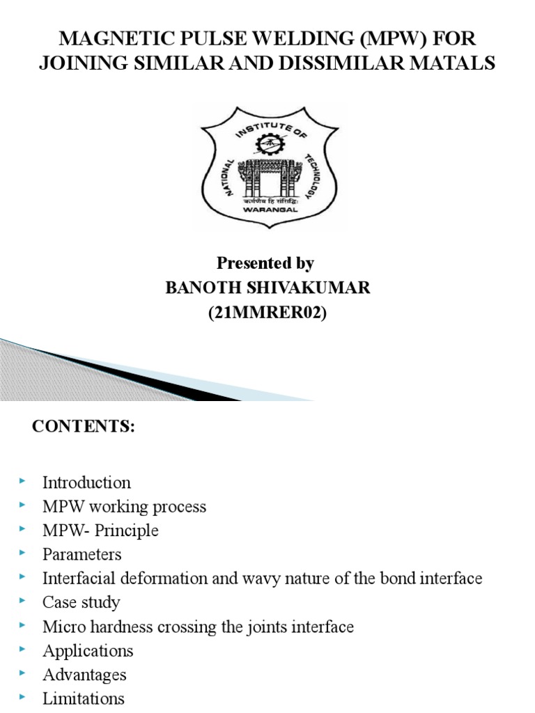 Magnetic Pulse Welding (MPW) For Joining Similar and Dissimilar Matals | PDF | Construction ...