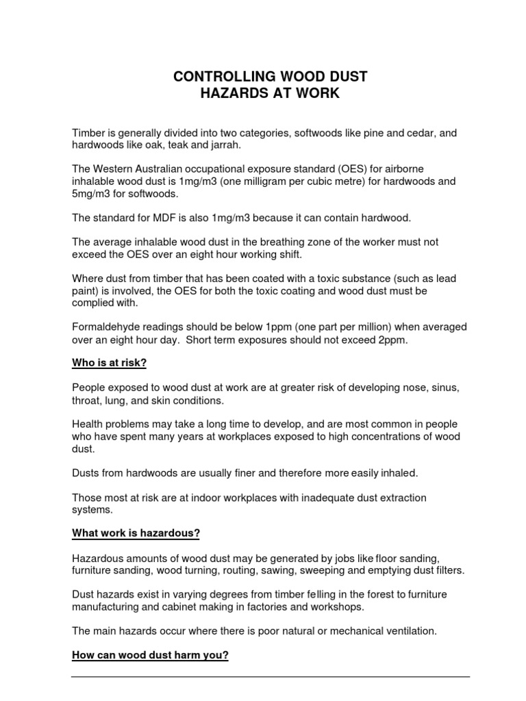 Guide Wood Dust | PDF | Dust | Ventilation (Architecture)