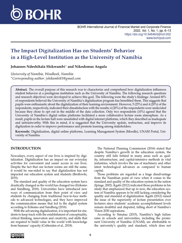 Digitalization's Impact on Student Behavior | PDF | Learning ...