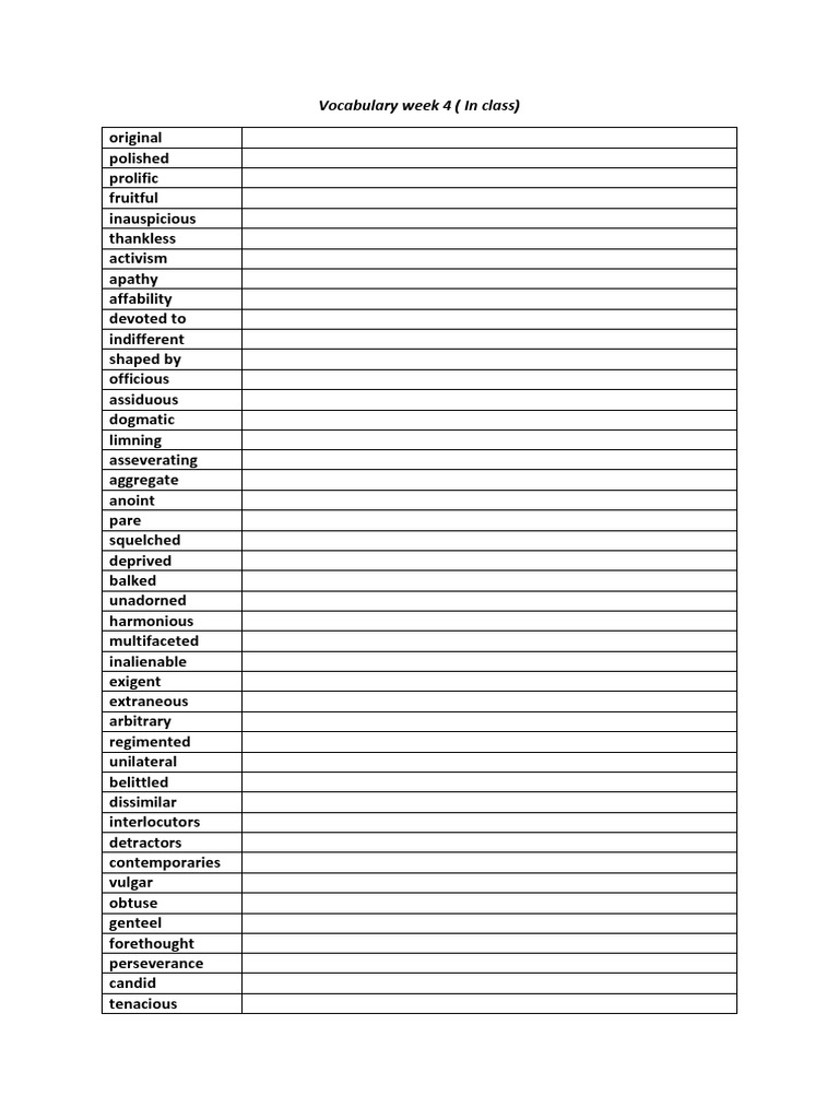 Week 4 Vocabulary Assignment | PDF | Philosophy