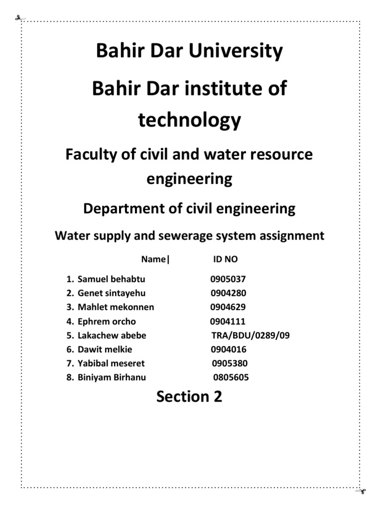 Water Supply Assignment | PDF | Water | Reservoir