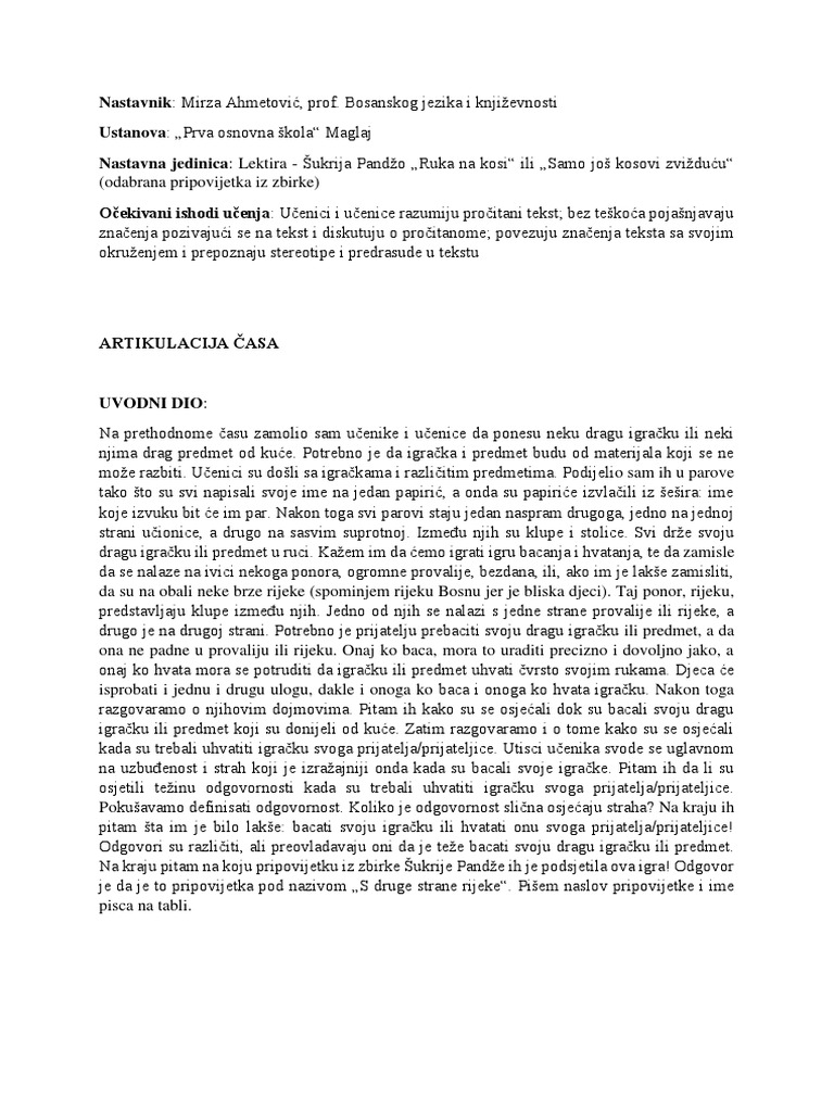 Sukrija Pandzo Lektira | PDF