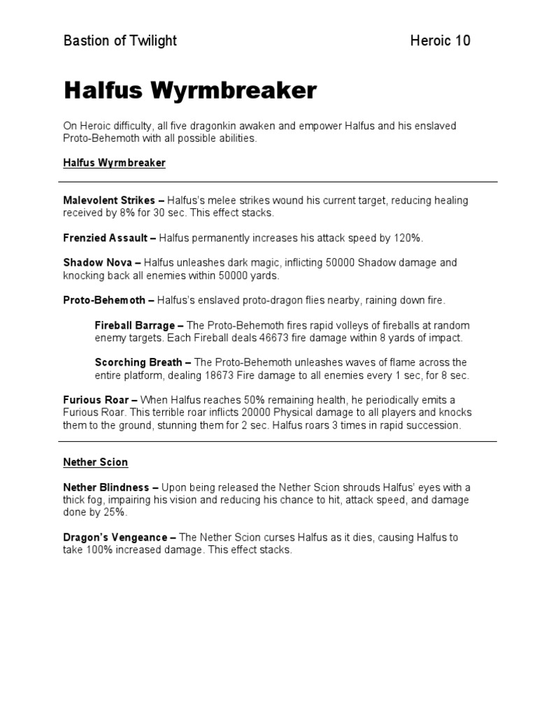 Halfus Wyrmbreaker Heroic Guide | PDF