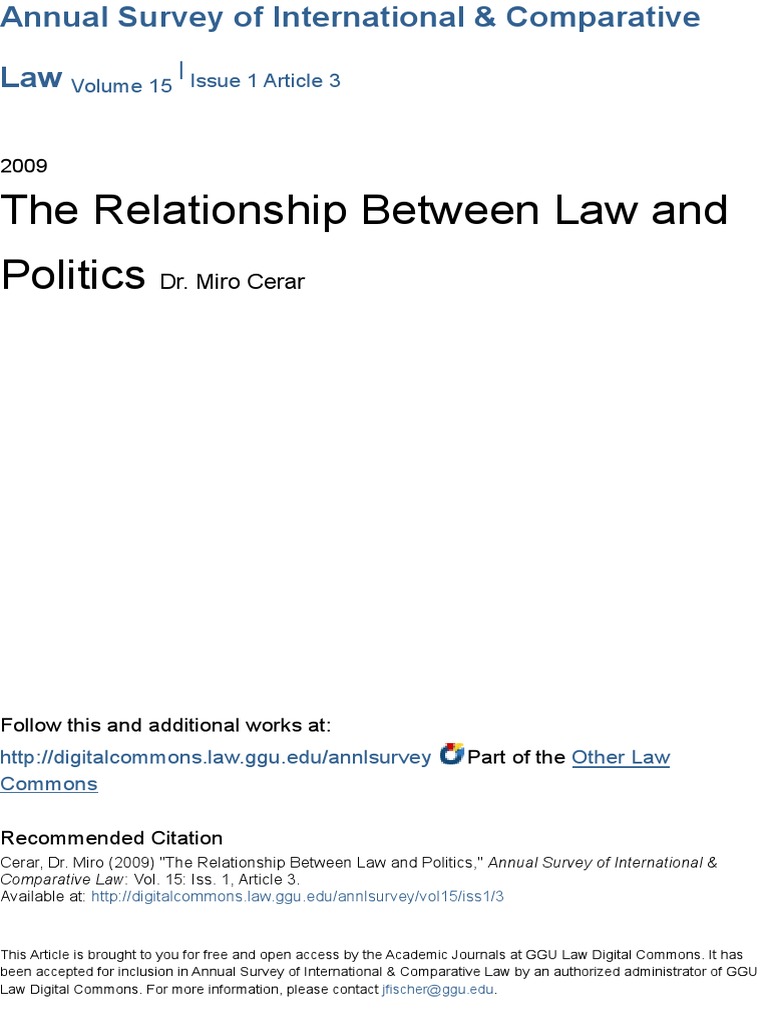 Relationship Between Law and Politics | PDF | Autonomy | Idea
