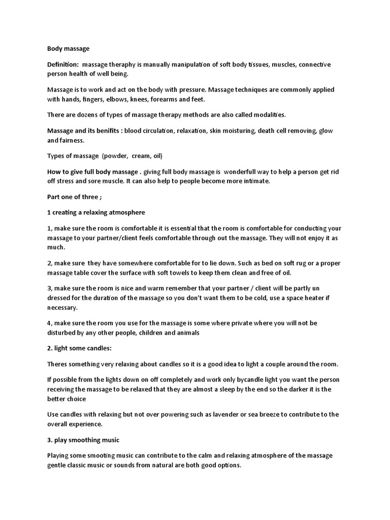 Learning of Spa | PDF | Massage | Hand