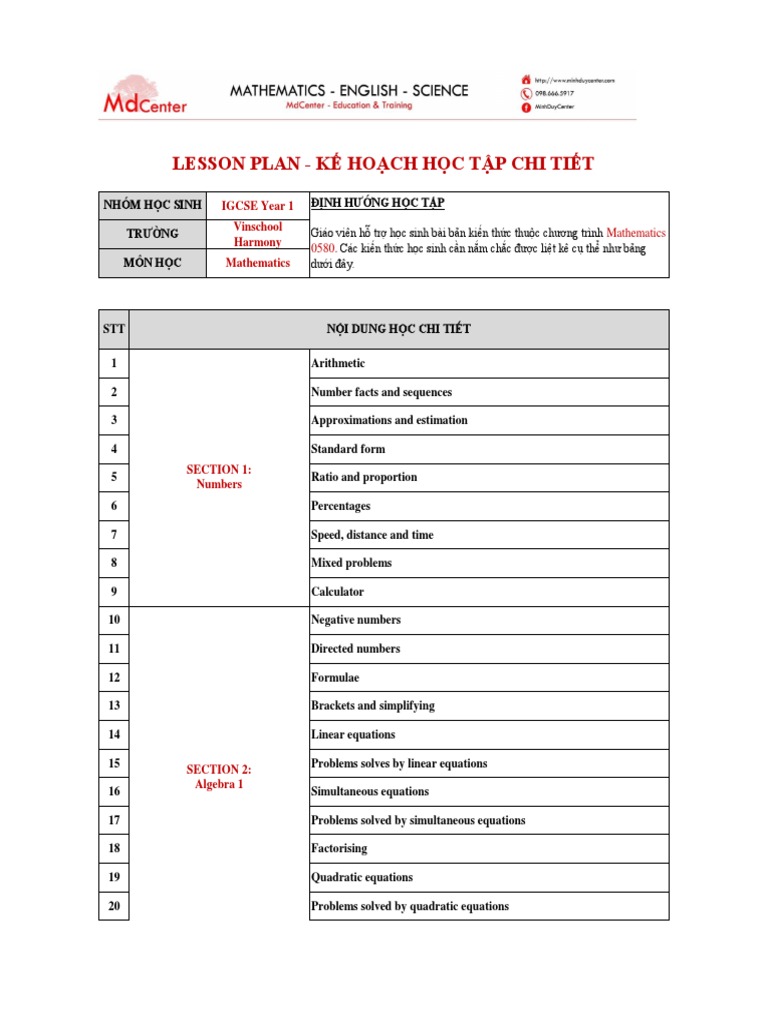 Vinschool IGCSE Mathematics Curriculum | PDF | Trigonometric Functions ...