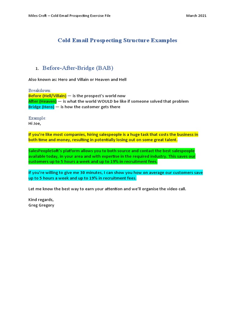 Prospecting Email Template Examples: Problem-Solution-Call to Action ...