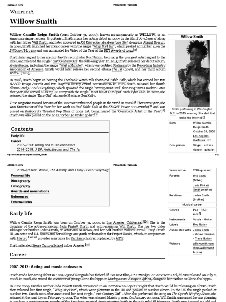 Willow Smith - Wikipedia | PDF