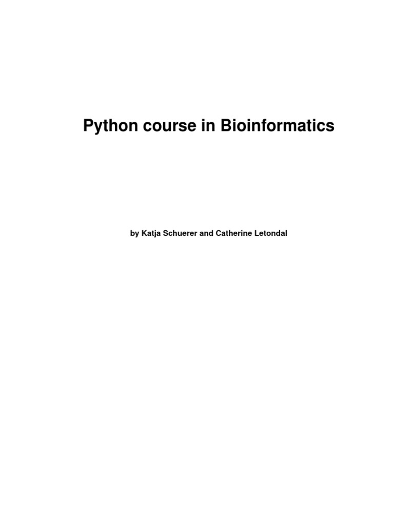 Pasteur Biopython Course Pdf Parameter Computer Programming Life Sciences