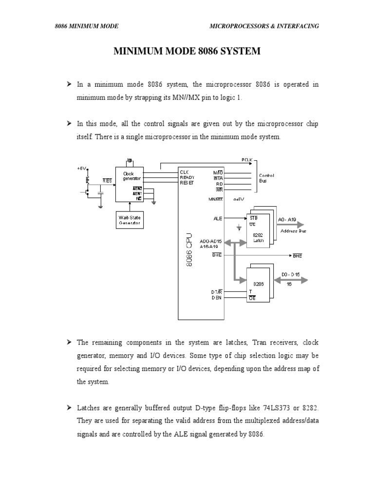 Minimum and Maximum Mode of 8086 | PDF | Central Processing Unit | Microprocessor