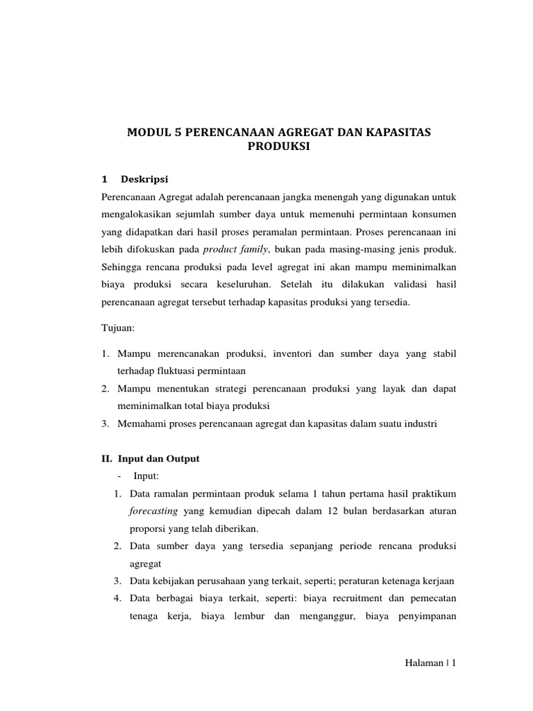 Modul 5 Aggregate Planning | PDF