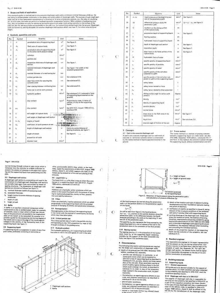 DIN4126 Design of D'wall | PDF