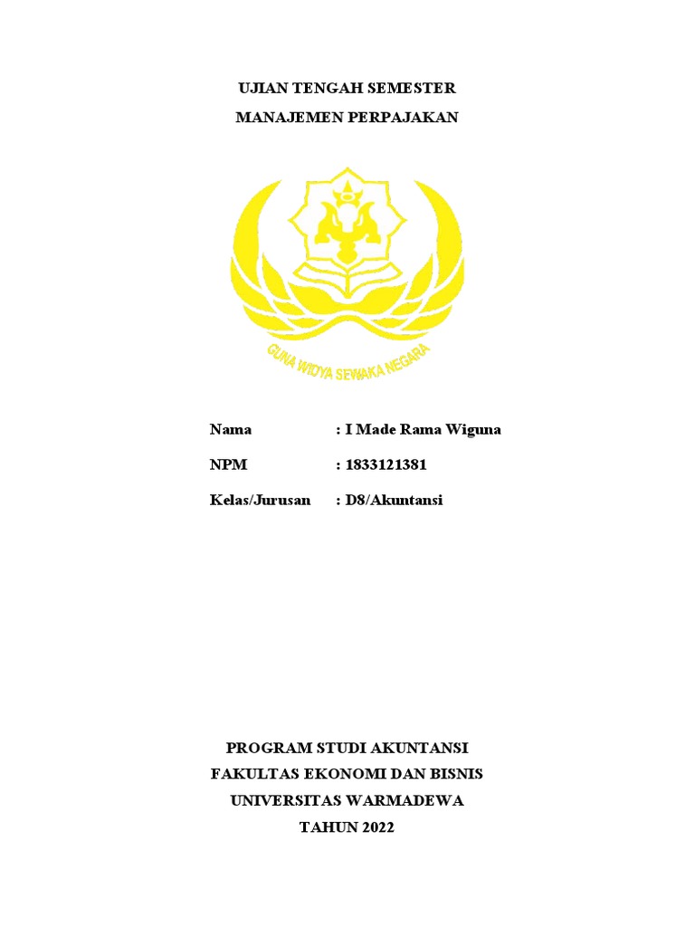 UTS Manajemen Perpajakan | PDF