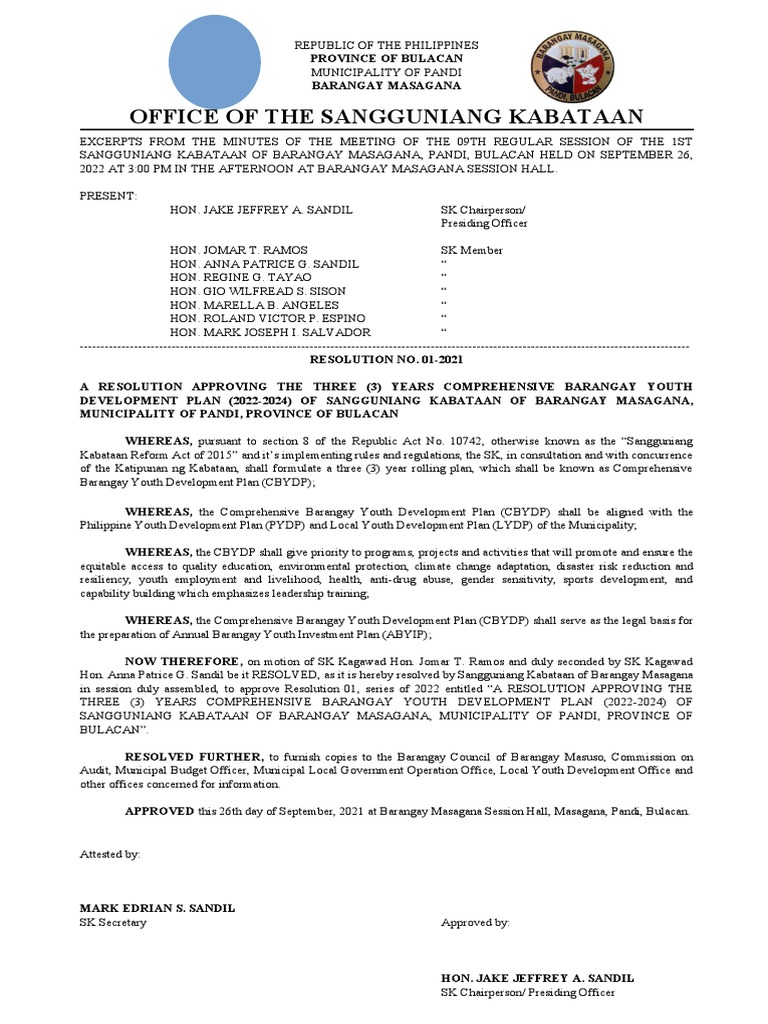 Masagana SK - Reso Cbydp 2022 | PDF