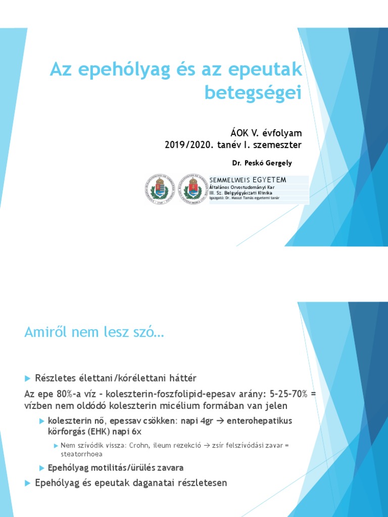 Az Epehólyag És Az Epeutak Betegségei | PDF