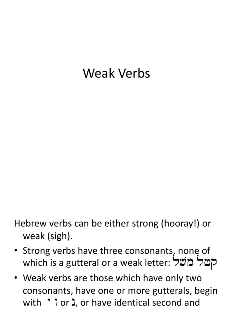 Weak Verbs Guide | PDF | Linguistics | Linguistic Morphology