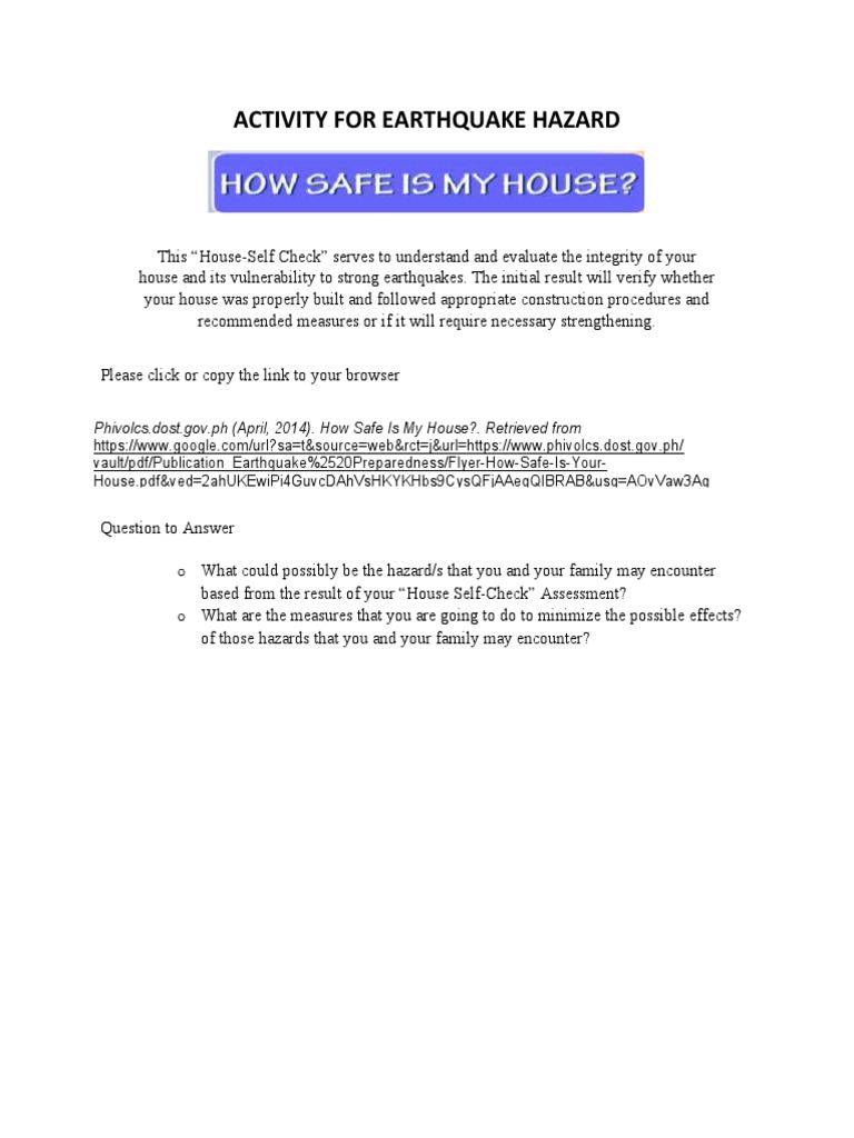 Activity For Earthquake Hazard M11to14 | PDF | Computers