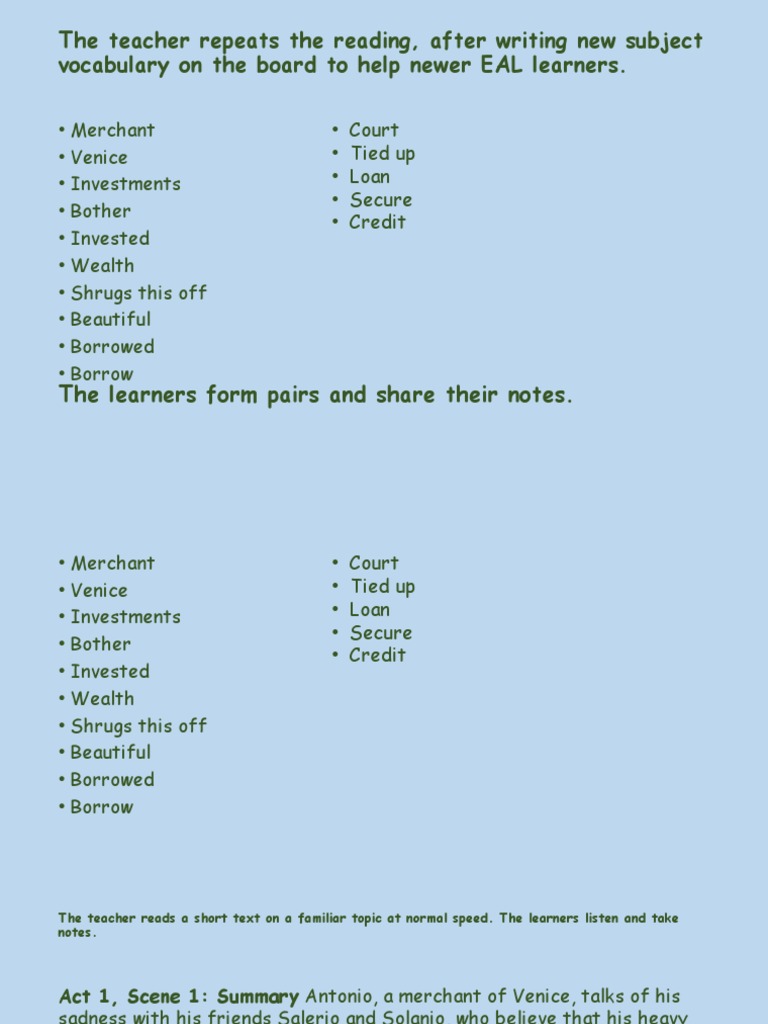 Merchant of Venice Act 1 Scene 1 | PDF | The Merchant Of Venice ...