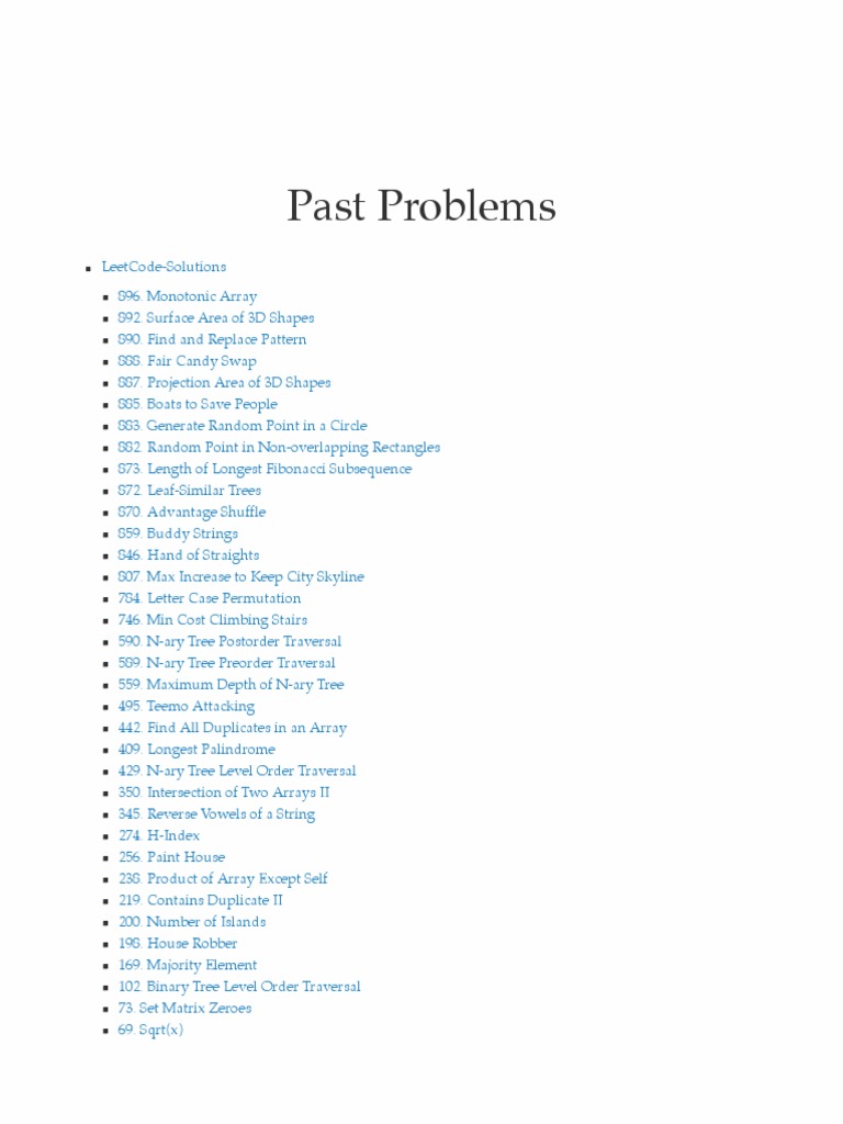 Leetcode Pro Sheet Pdf Array Data Structure Mathematics 1193