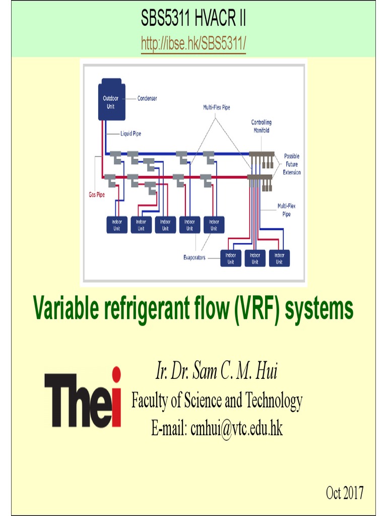 Variable Refrigerant Flow (VRF) Systems: Ir. Dr. Sam C. M. Hui | PDF ...