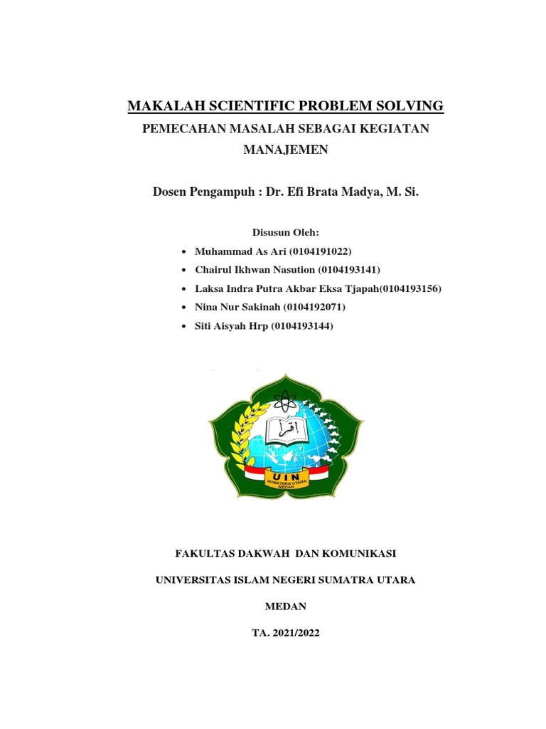 Makalah Scientific Problem Solving 1 | PDF | Karier & Perkembangan ...