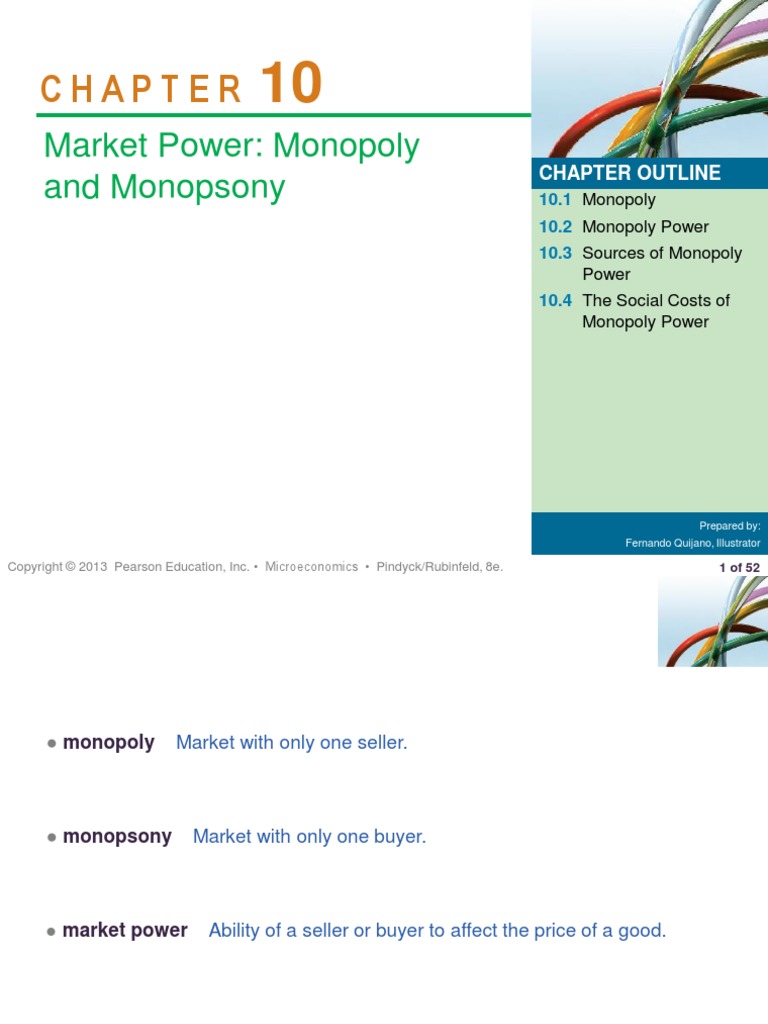 Market Power: Monopoly and Monopsony: Chapter Outline | PDF | Monopoly ...