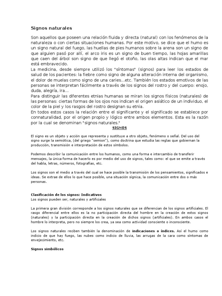 Signos Naturales | PDF | Los símbolos | Imagen