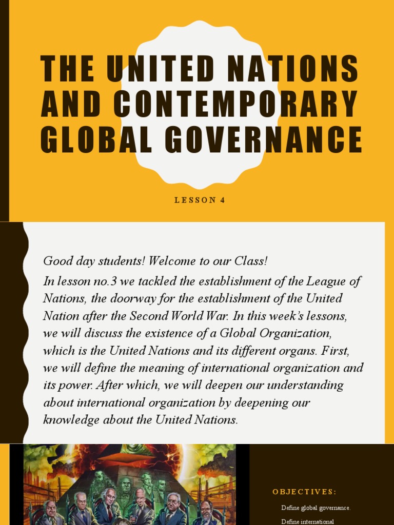 Lesson 4 The United Nation and The Contemporary Global Governance | PDF ...