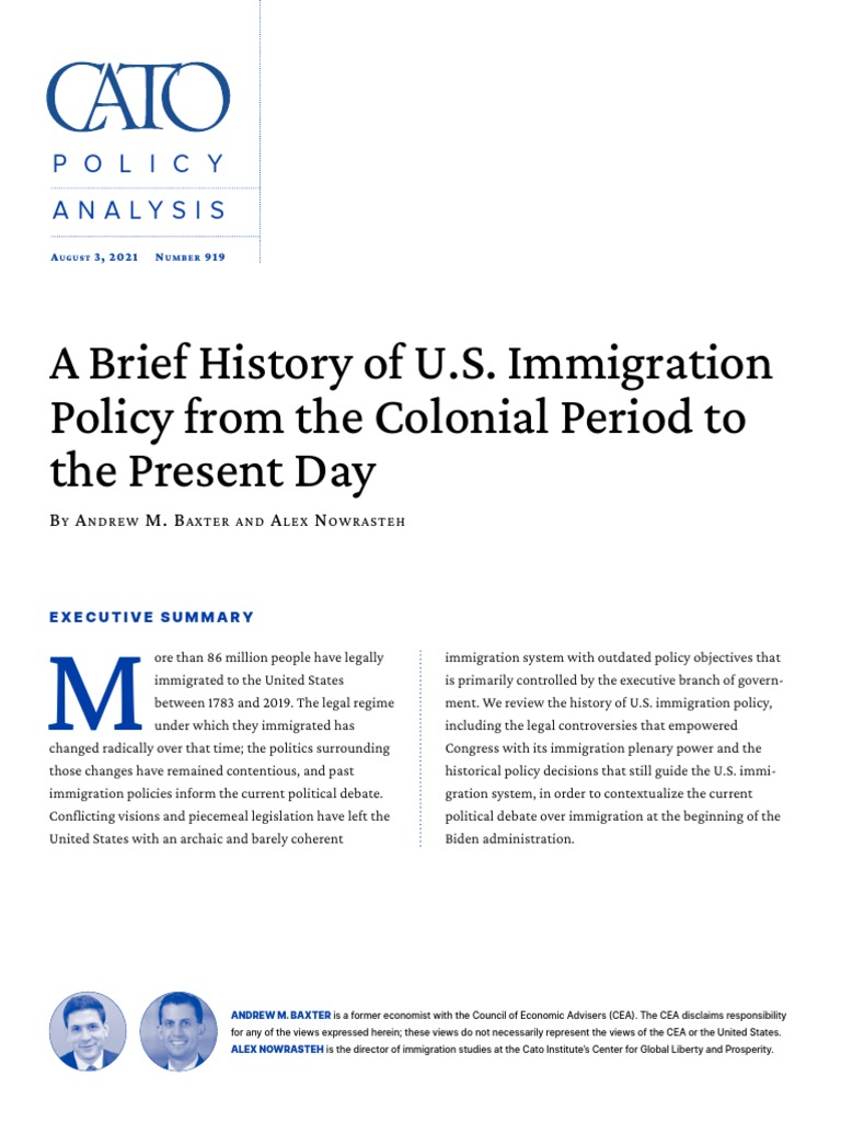 A Brief History of U.S. Immigration Policy From The Colonial Period To ...