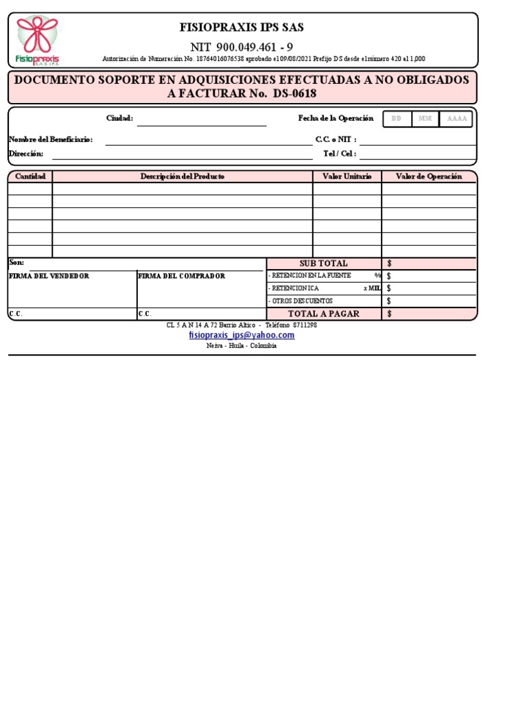 Formato Documento Soporte | PDF