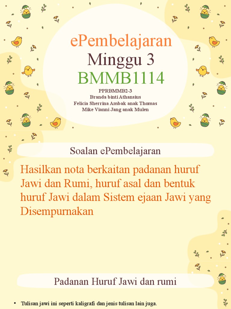 EPembelajaran Minggu 3 BMMB1114 | PDF