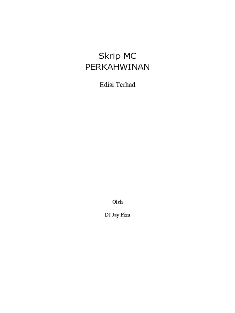 Skrip MC Perkahwinan Edisi1 | PDF | Memasak, Makanan, & Anggur | Griya ...