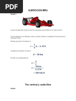 Ejercicios de MRU, MRUA, Caída Libre, Tiro Vertical, Tiro Parabolico y Conversion de Unidades ...