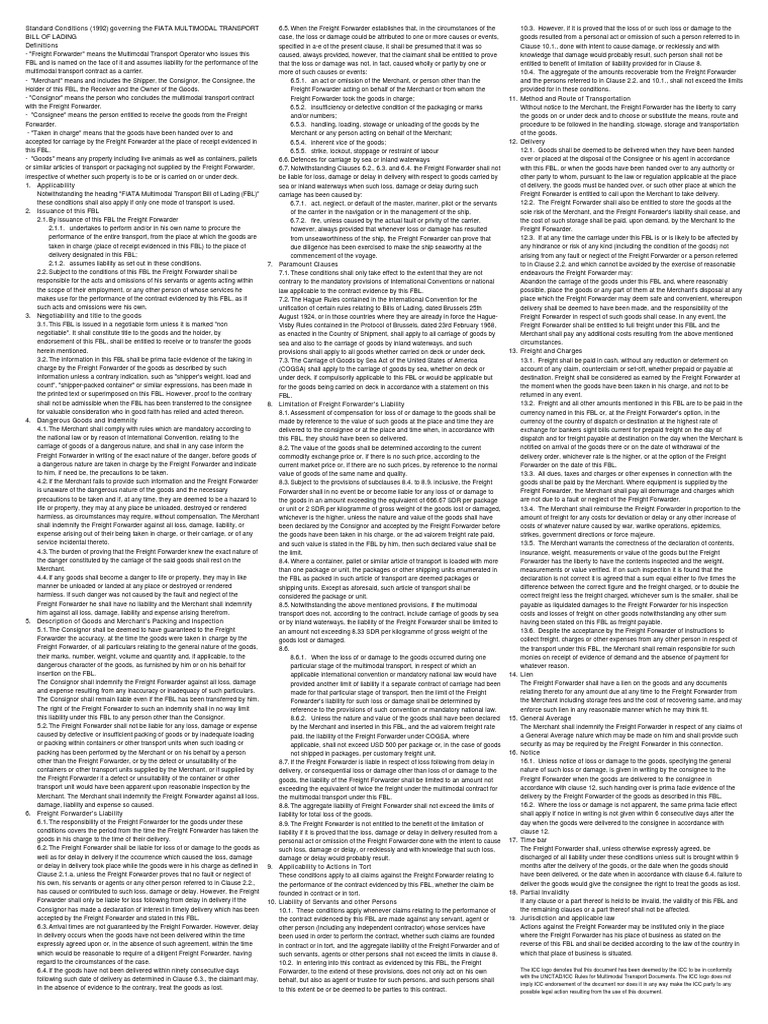 Fiata Back B-L | PDF | Legal Liability | Indemnity