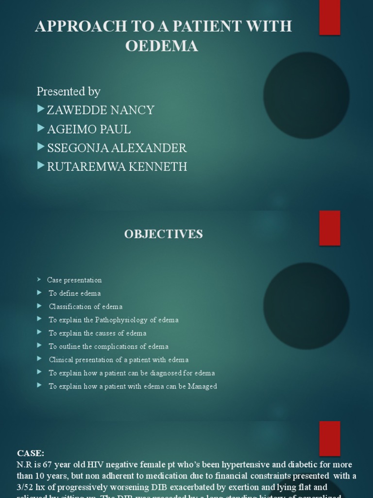 A Patient With Oedema Presentation | PDF | Edema | Heart Failure