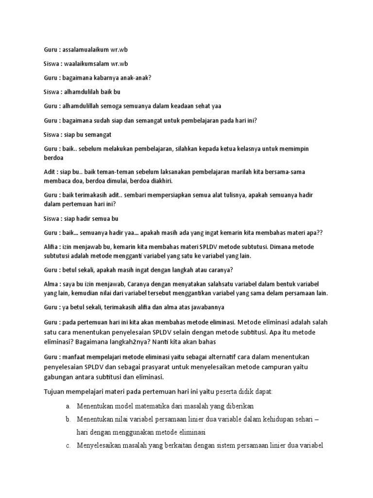 Script Pembelajaran | PDF