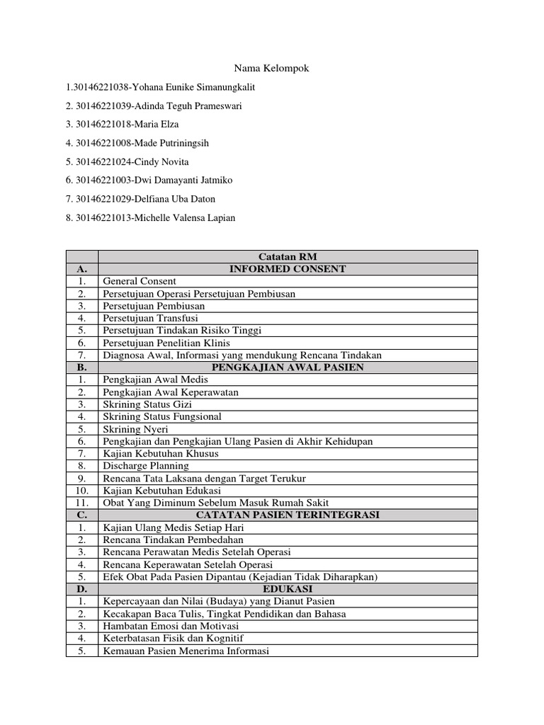 Prosedur Urutan Berkas Rekam Medis (Kelompok 3) | PDF