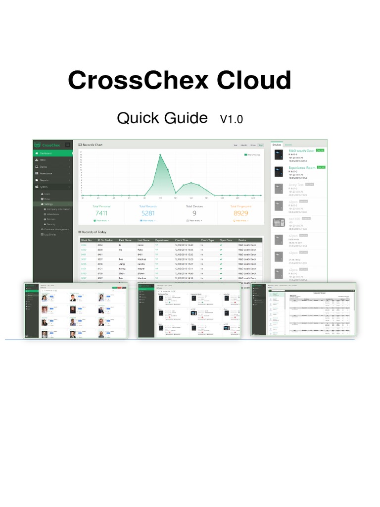 CrossChex Cloud Quick Guid V1.0 en 1 | PDF | Cloud Computing | Computer ...