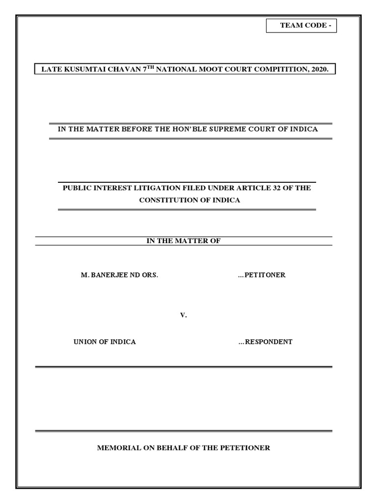 Memorial Respondent Final | PDF | Writ | Defamation