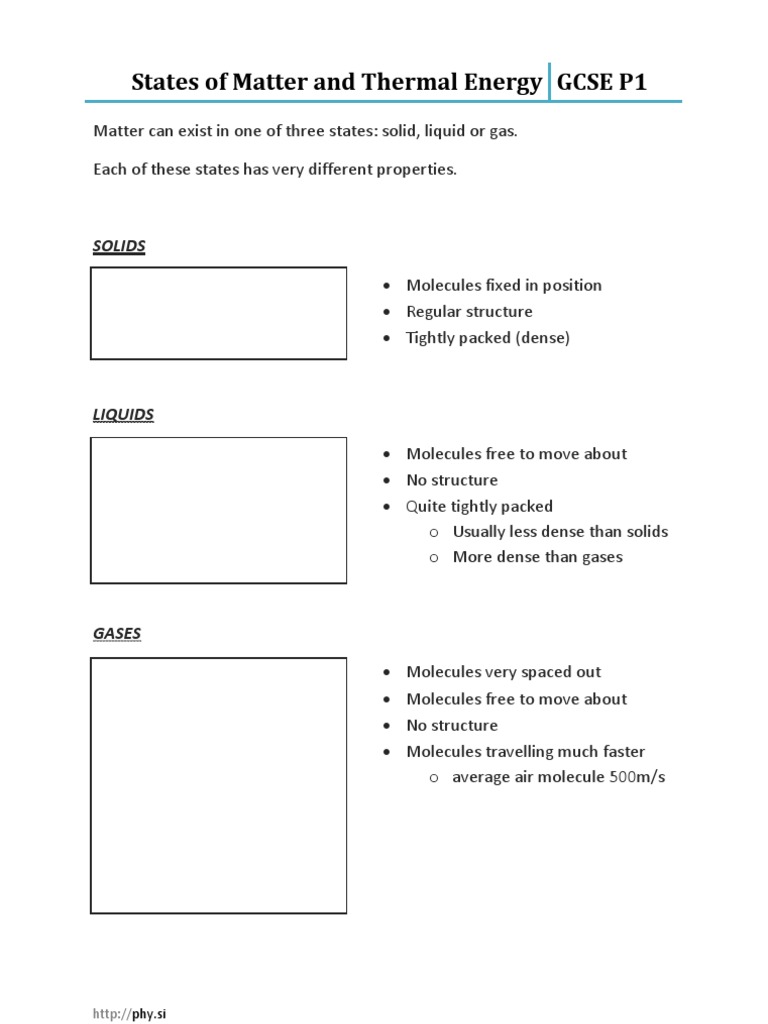 States of Matter and Thermal Energy | PDF | Heat | Gases