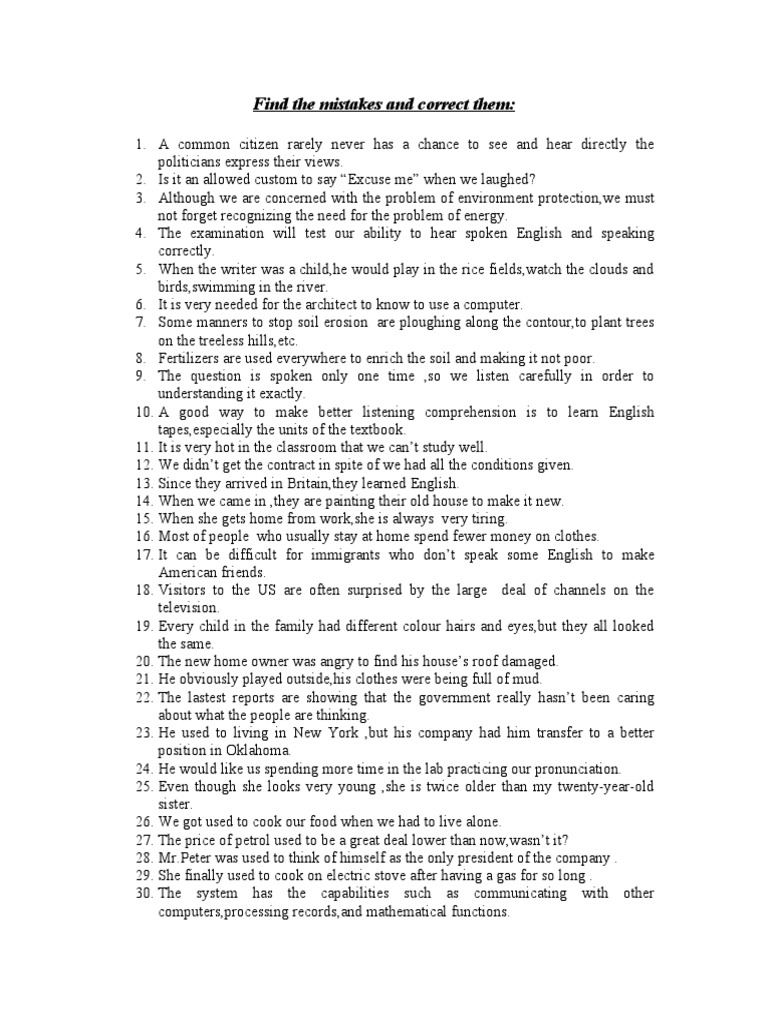 Find The Mistakes and Correct Them | PDF