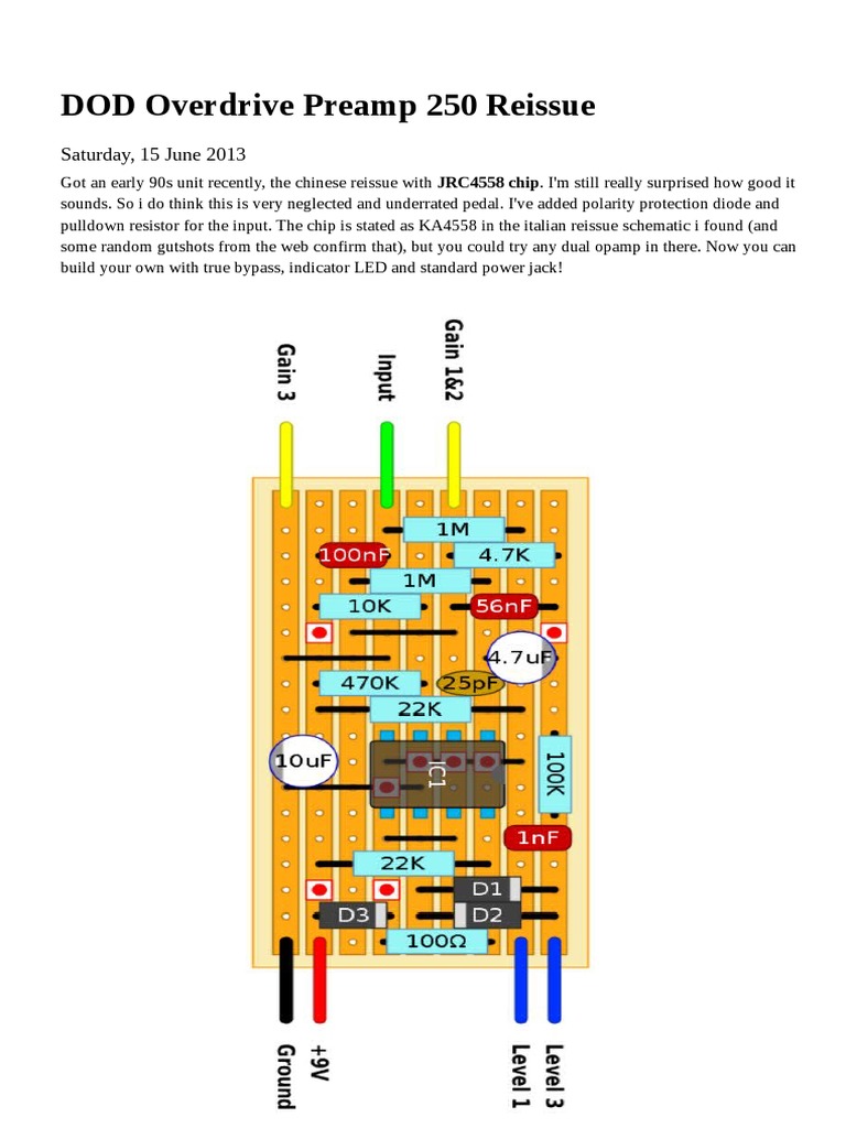 DOD Overdrive Preamp 250 Reissue (Dual OpAmp) | PDF
