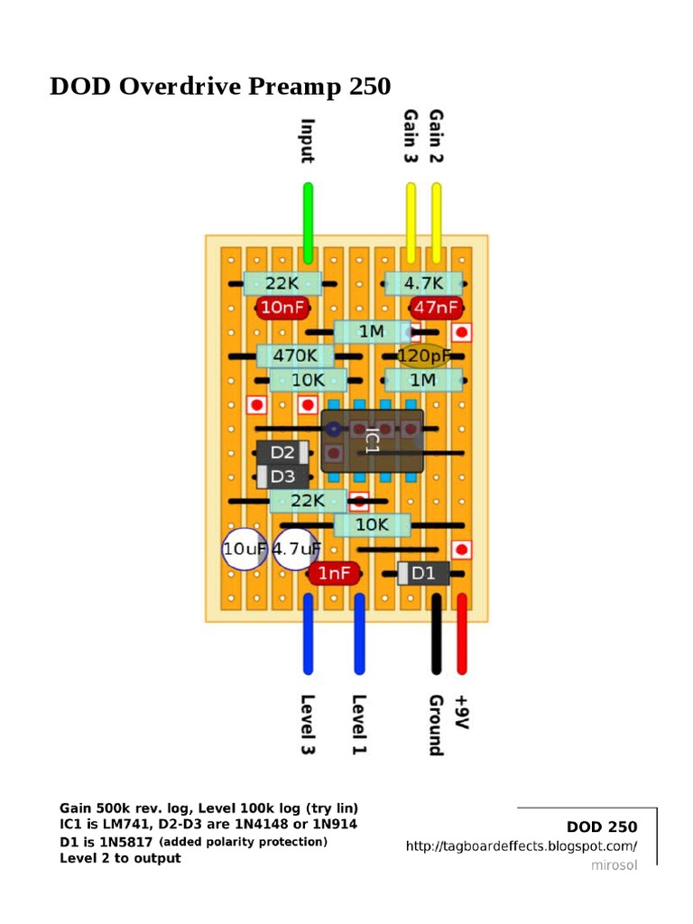 DOD Overdrive Preamp 250 (Single OpAmp) | PDF | Operational Amplifier ...