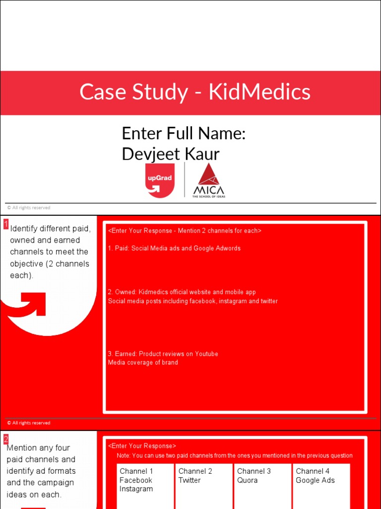 Case Study - Kidmedics: Enter Full Name: Devjeet Kaur | PDF | Popular Culture & Media Studies ...
