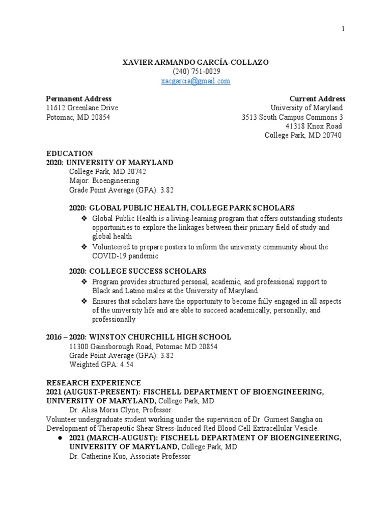 Xavier Garcia-Collazo Resume 2022 | PDF | High School Diploma | Service ...