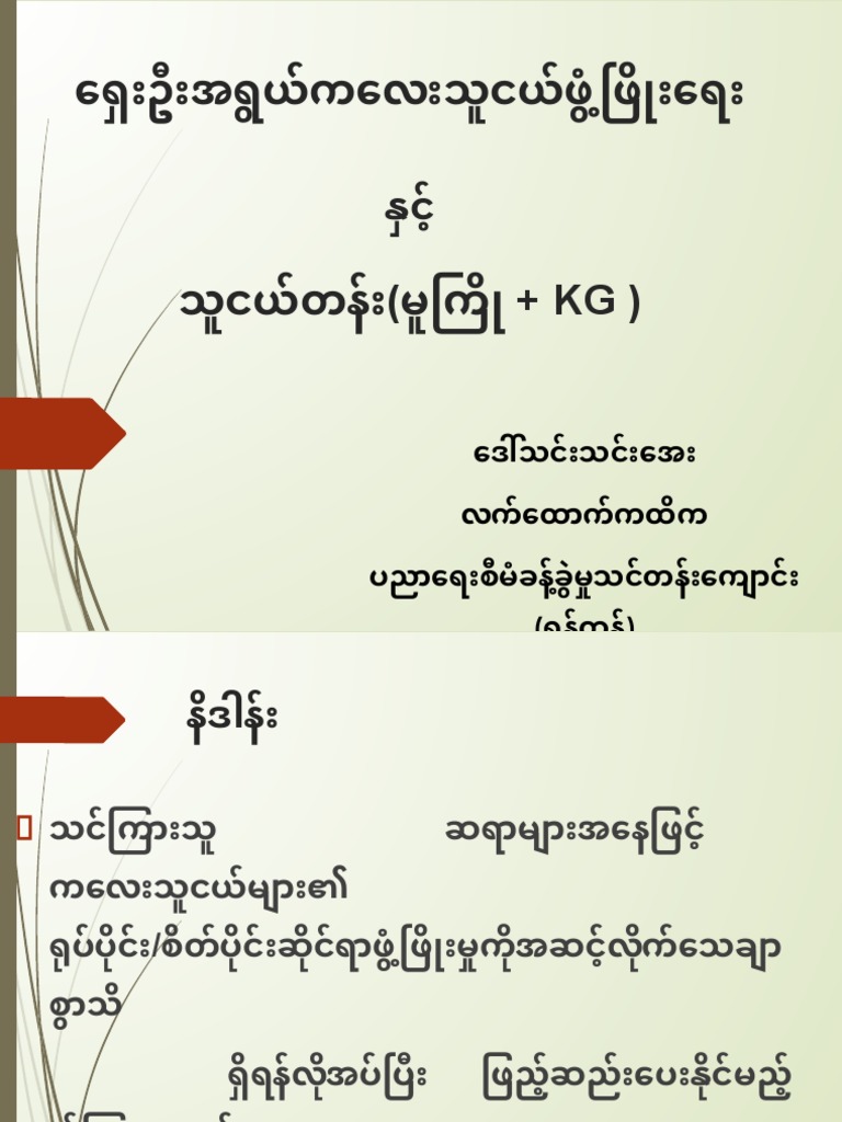 1-1 (Daw Thin Thin Aye) .PPTX 2 | PDF