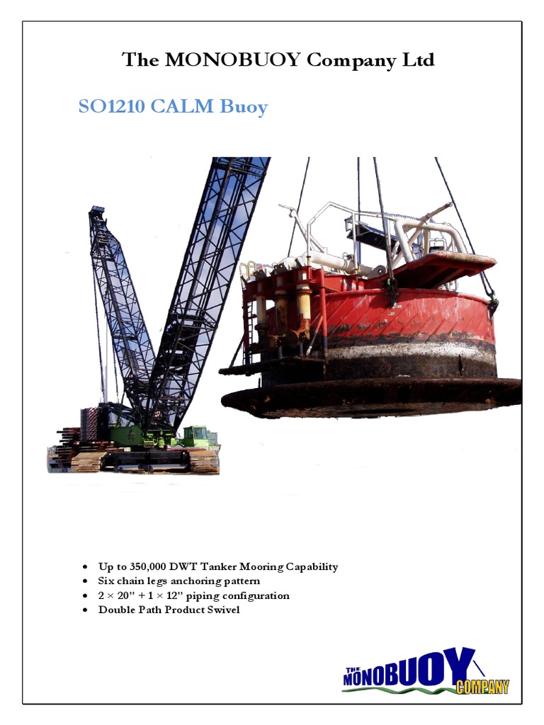 SO1210 CALM Buoy: The MONOBUOY Company LTD | PDF | Bearing (Mechanical ...