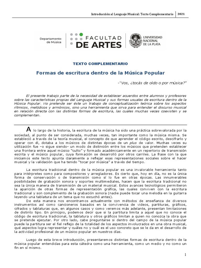 Texto Complementario 2021 | PDF | Clave | Acorde (Música)